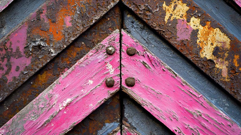 White, Gray, and Pink Chevron Pattern on a Wall. Stock Image - Image of ...