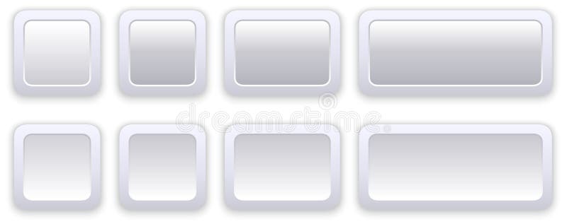 White and Gray Rectangular Buttons with Rounded Edges Set Stock Vector ... White and Gray Rectangular Buttons with Rounded Edges Set Stock Vector ...