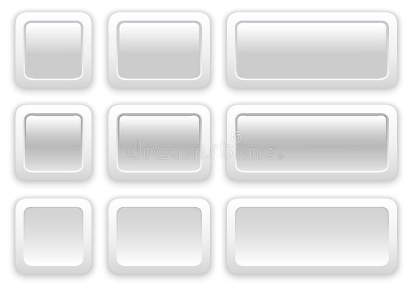 White and Gray Rectangular Buttons with Rounded Edges Set Stock Vector ... White and Gray Rectangular Buttons with Rounded Edges Set Stock Vector ...