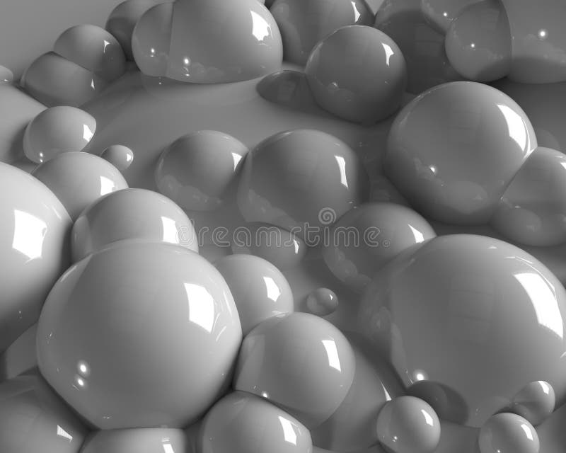 White Gray Shiny Bubbles. Texture. 3d Illustration. Stock Illustration ...