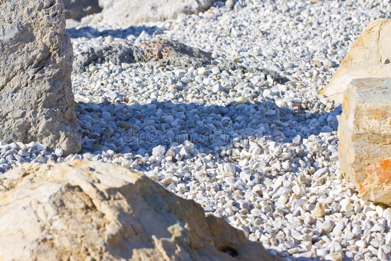 White and Gray Stones and Large Blocks of Rock in a Construction Site ...