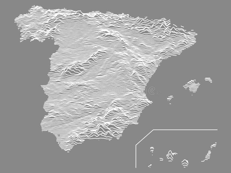 Relief Map of Spain stock vector. Illustration of county - 177118519