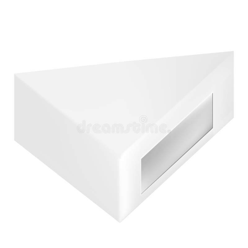 White Gray Triangle Packaging Box with Window Stock Vector ...