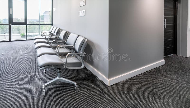 White and Gray Waiting Room Corner in Open Space Office Stock ...