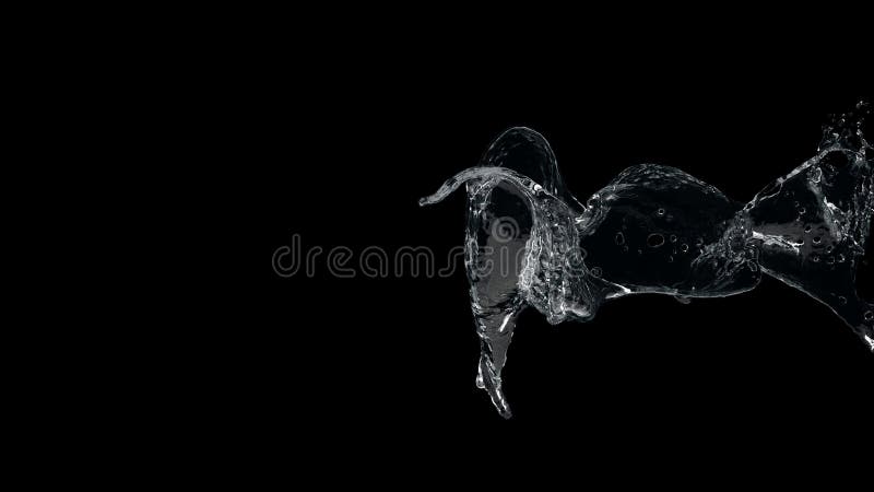 White and Gray Water Overlay Splash on Liquid Surface Isolated on Black ...