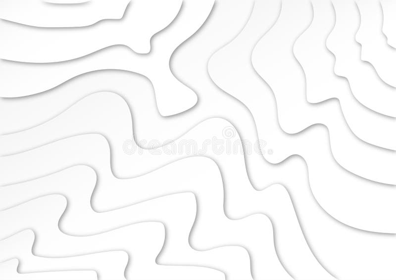 White Gray Wavy Background, 3d Simple Waves with Shadows of Curling ...