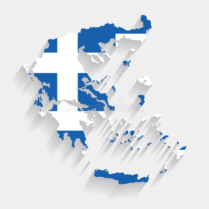 White Greece Map on Gray Background, Vector Stock Vector - Illustration ...