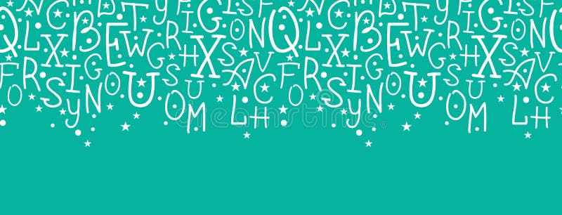 White on Green Alphabet Letters Horizontal Stock Vector - Illustration ...