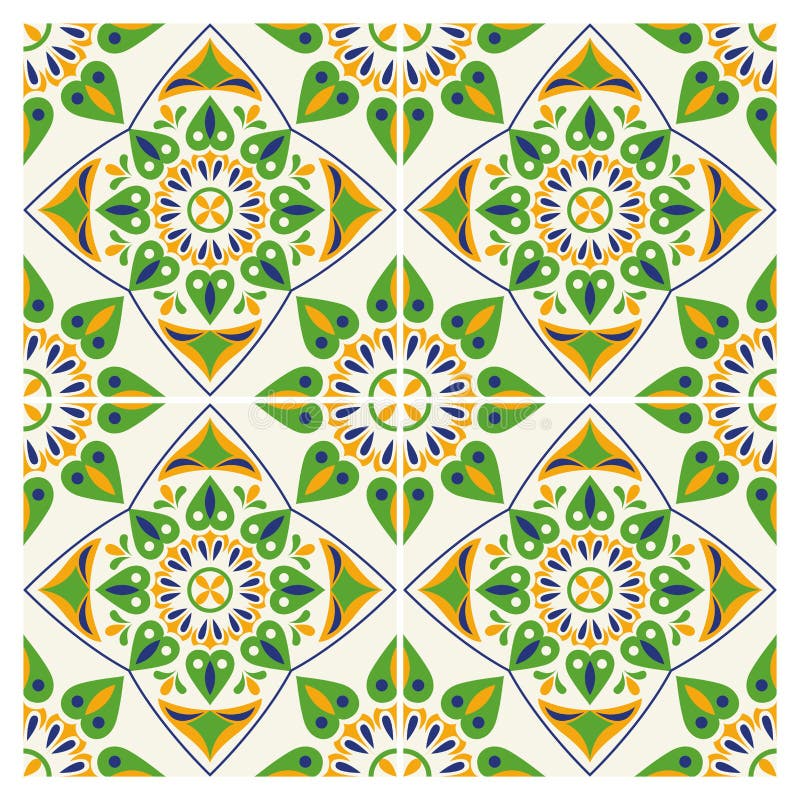 White and Green Art Italian Style Ceramic Pattern Background Stock ...