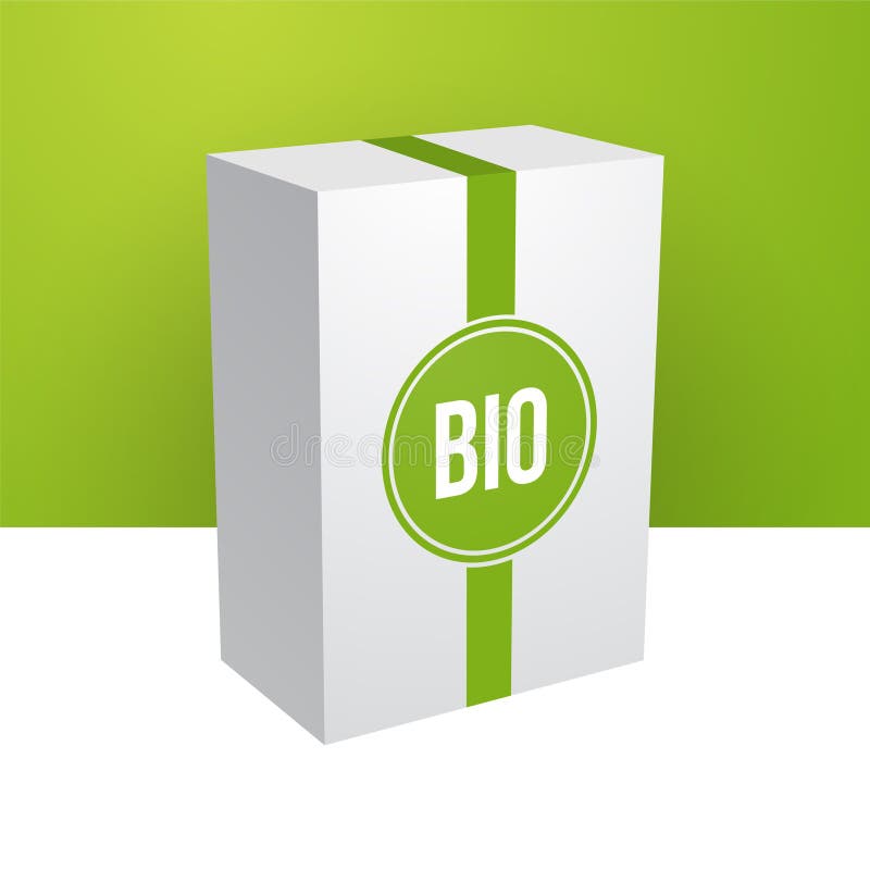 White green bio box stock vector. Illustration of environment - 43500726