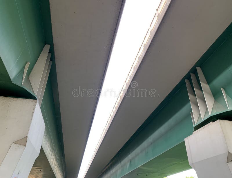White-green Bridge Bottom View Stock Photo - Image of bridges, bottom ...