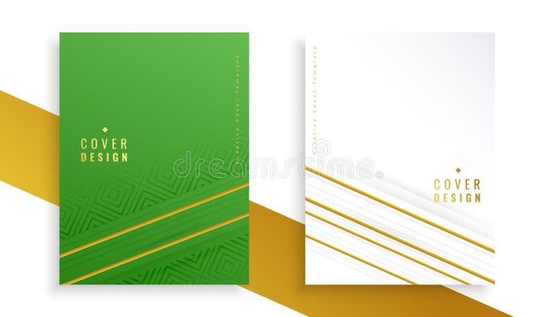 White and Green Corporate Booklet Cover Template in Set Stock ...