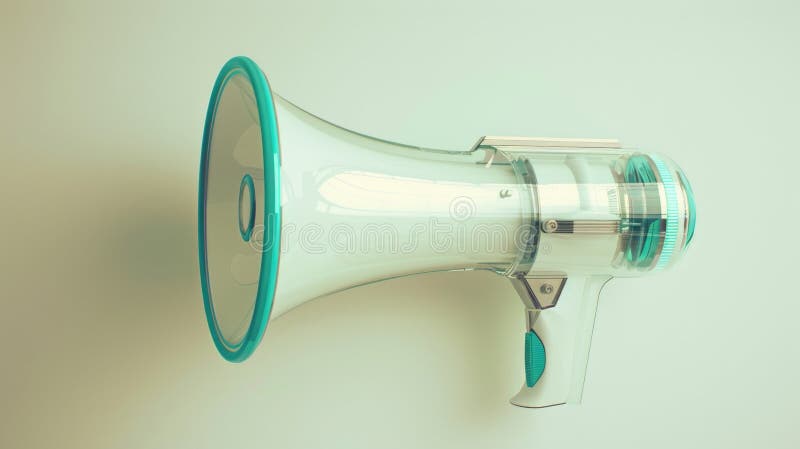 A White and Green Megaphone Mounted on a Wall, Ready for Use Stock ...
