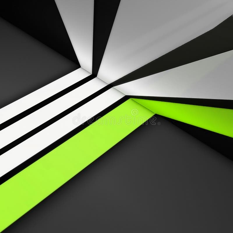White and Green Straight Stripes on a Gray Background. 3d Pattern Lines ...