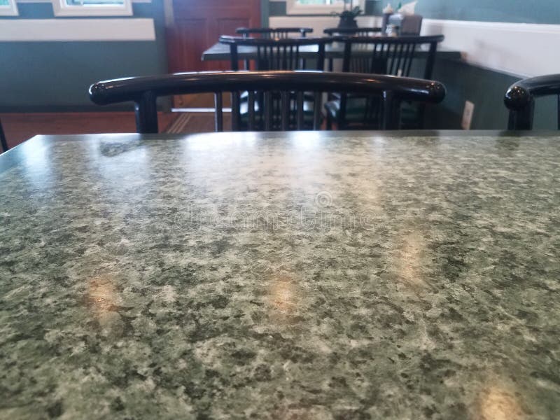 White and Green Table or Surface with Reflection Amd Chairs Stock Photo ...