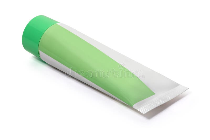 White with Green Tube of Ointment on a White Background. View from ...