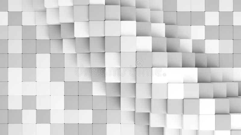 Loopable White And Grey Abstract Geometrical Cube Array Wave Pattern Background Stock Video