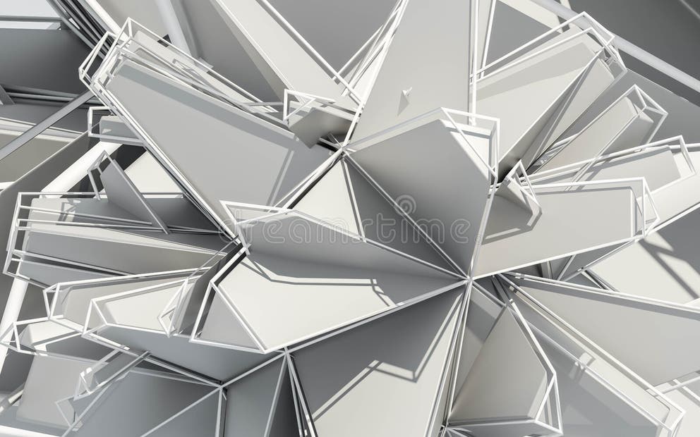 White and Grey Coloured Geometric Object with Reflection Surface and ...
