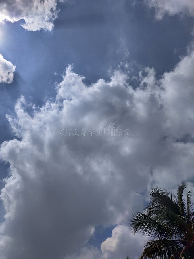White and Grey Cumulus Clouds Float in the Earth Surface Stock Photo ...