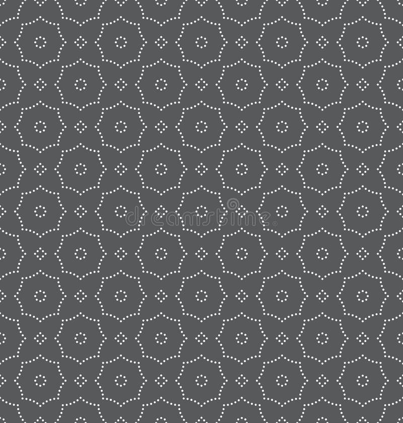 White on Grey Dotted Line Hexagonal Molecular Pattern Seamless Repeat ...
