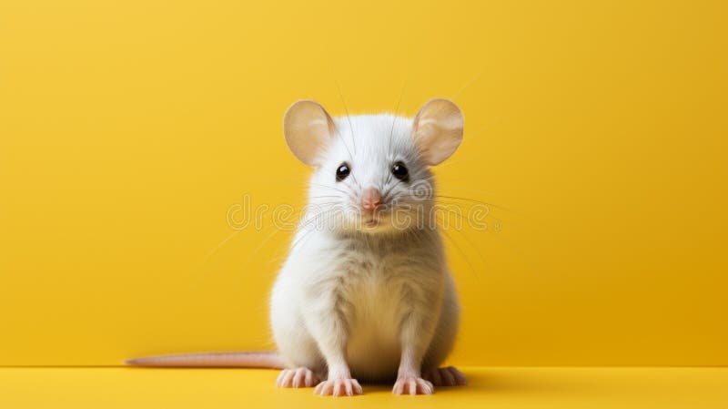 Vibrant Ray Traced Mouse on Yellow Background Stock Illustration ...
