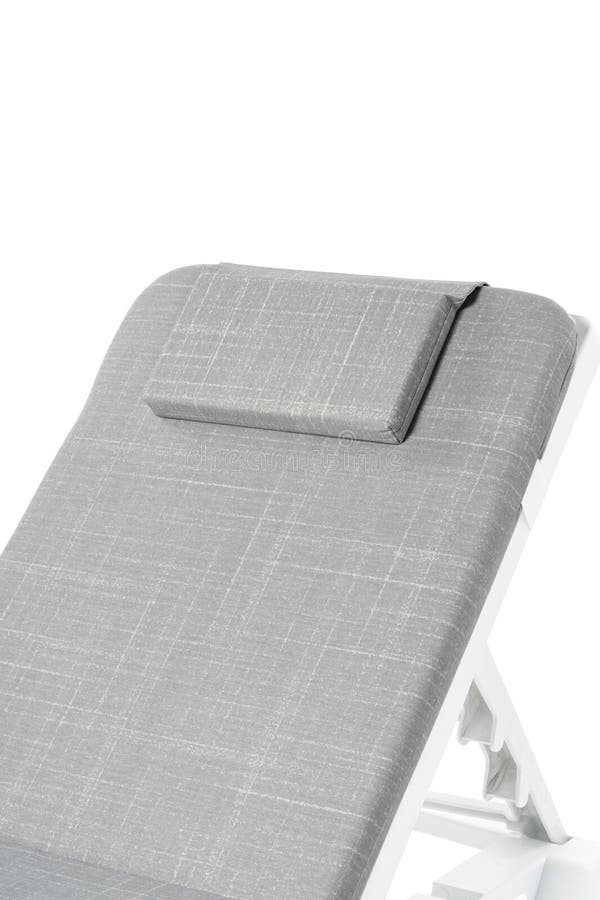 White and Grey Padded Lounger on White Background Stock Image - Image ...