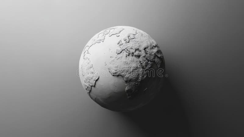 A White and Grey Planet with a Black and Grey Shadow on it Stock ...