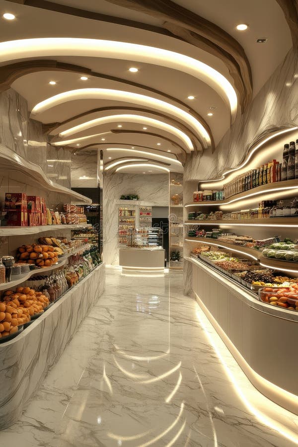 A White and Grey Store with a Lot of Fruit and Vegetables Stock Image ...