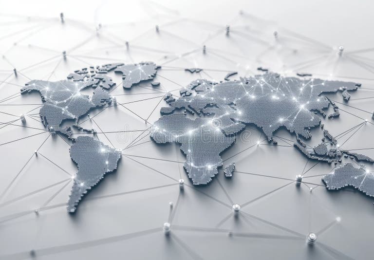 A White and Grey Technology Background Showcasing an Abstract Global ...