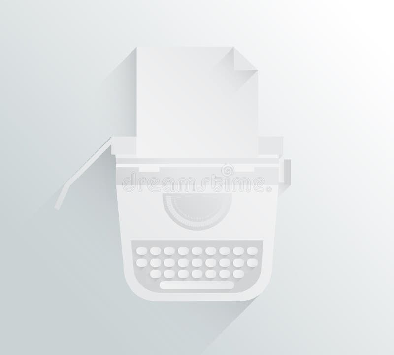 White and Grey Typewriter in Simple Design Stock Vector - Illustration ...
