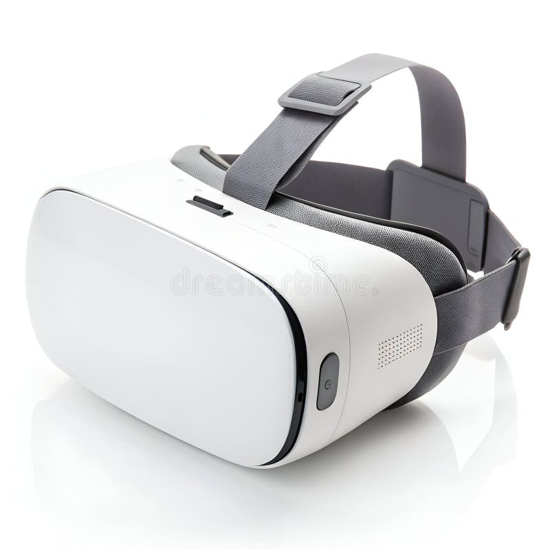 White Grey Virtual Reality Headset Isolated on White Background Stock ...