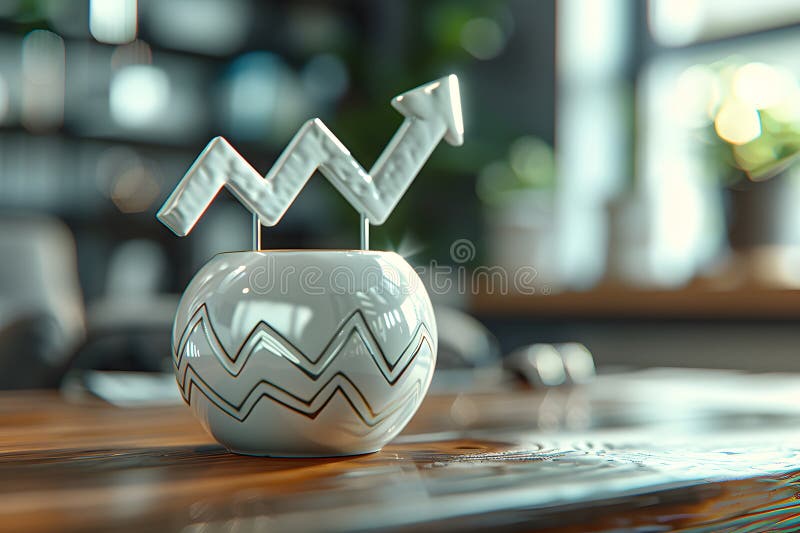 White Growth Graph Symbol with Arrow on Head High Quality Photo Stock ...