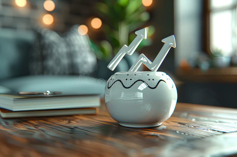 White Growth Graph Symbol with Arrow on Head High Quality Photo Stock ...