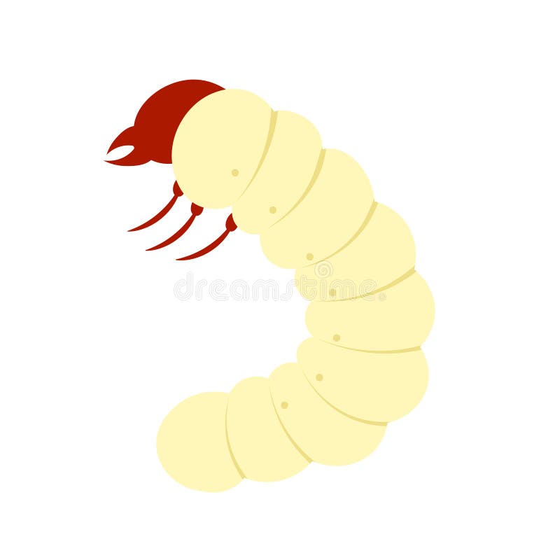 White Grub silhouette stock vector. Illustration of meadow - 124184703