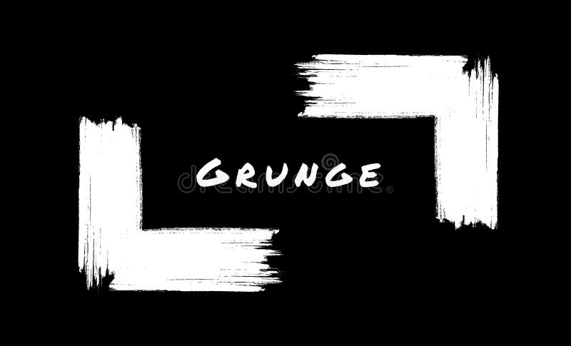 White Grunge Corners Frame. Rectangle Shape. Ink Empty Black Box ...