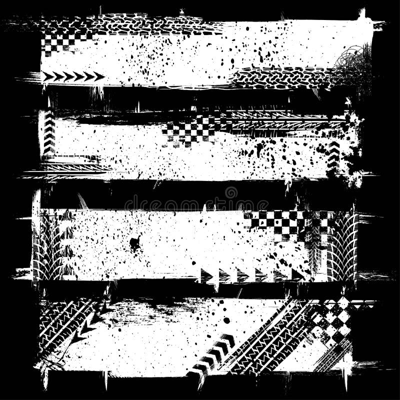 White Grunge Race Track Frames Set Stock Vector - Illustration of tyre ...