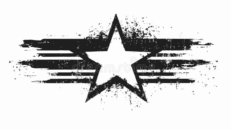 White Grunge Star Symbol Vector Illustration with Stripes Stock ...
