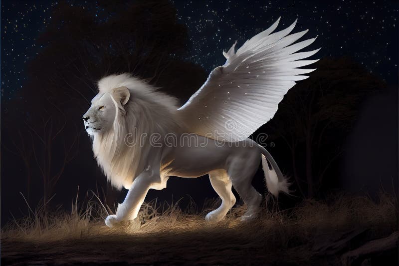 White Gryphon Backdrop. AI Generated Stock Illustration - Illustration ...