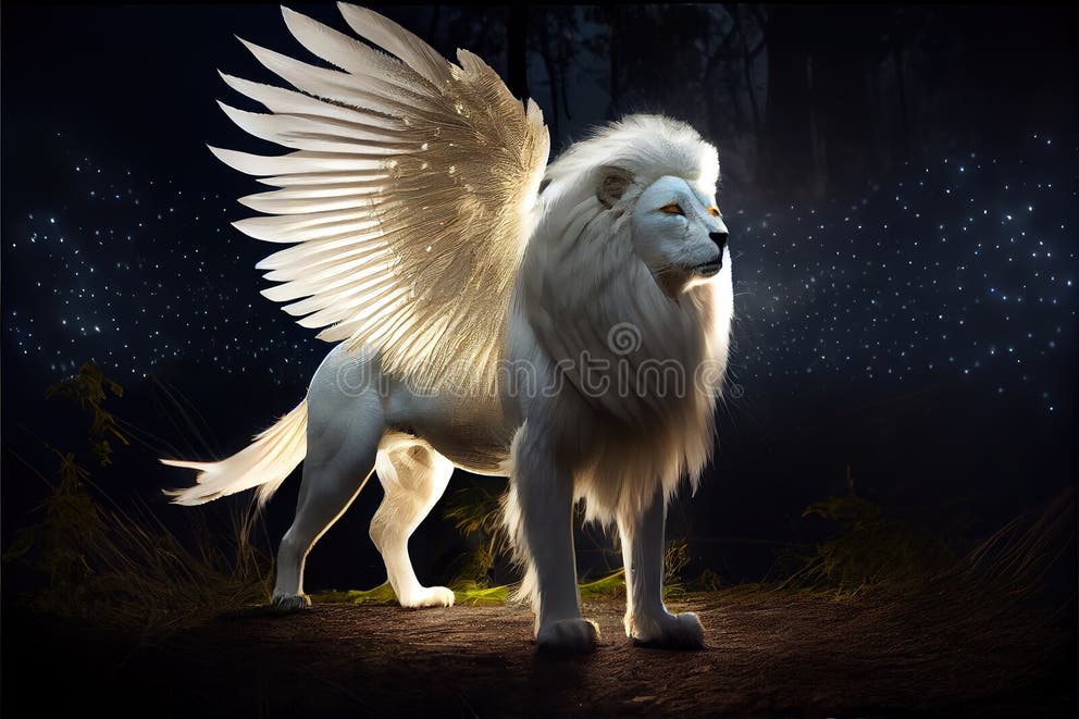 White Gryphon Backdrop. AI Generated Stock Illustration - Illustration ...