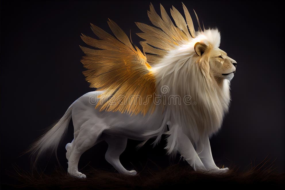 White Gryphon Backdrop. AI Generated Stock Illustration - Illustration ...