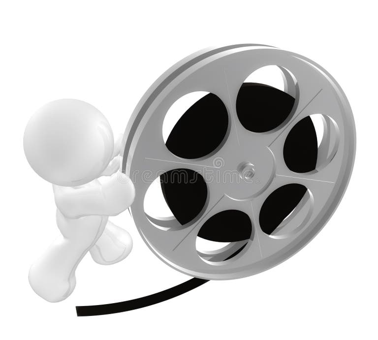 White Guy Icon Rolling Film Reel Stock Illustration - Illustration of ...