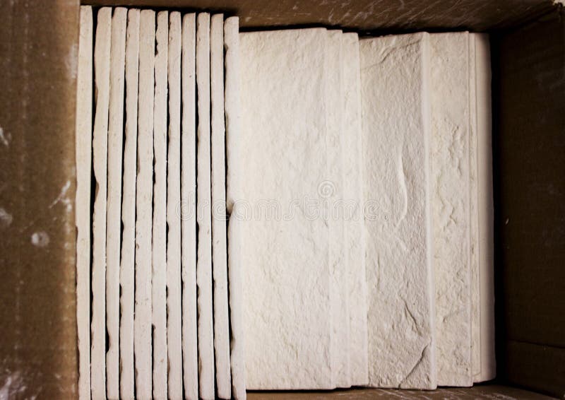 White gypsum tiles stock photo. Image of install, polymer - 96208652