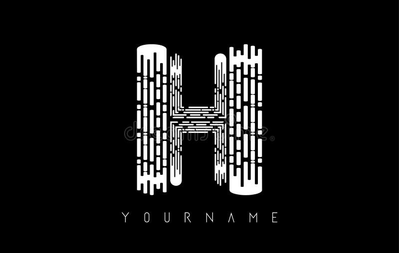 White H Letter Logo Concept. Creative Minimal Monochrome Monogram with ...