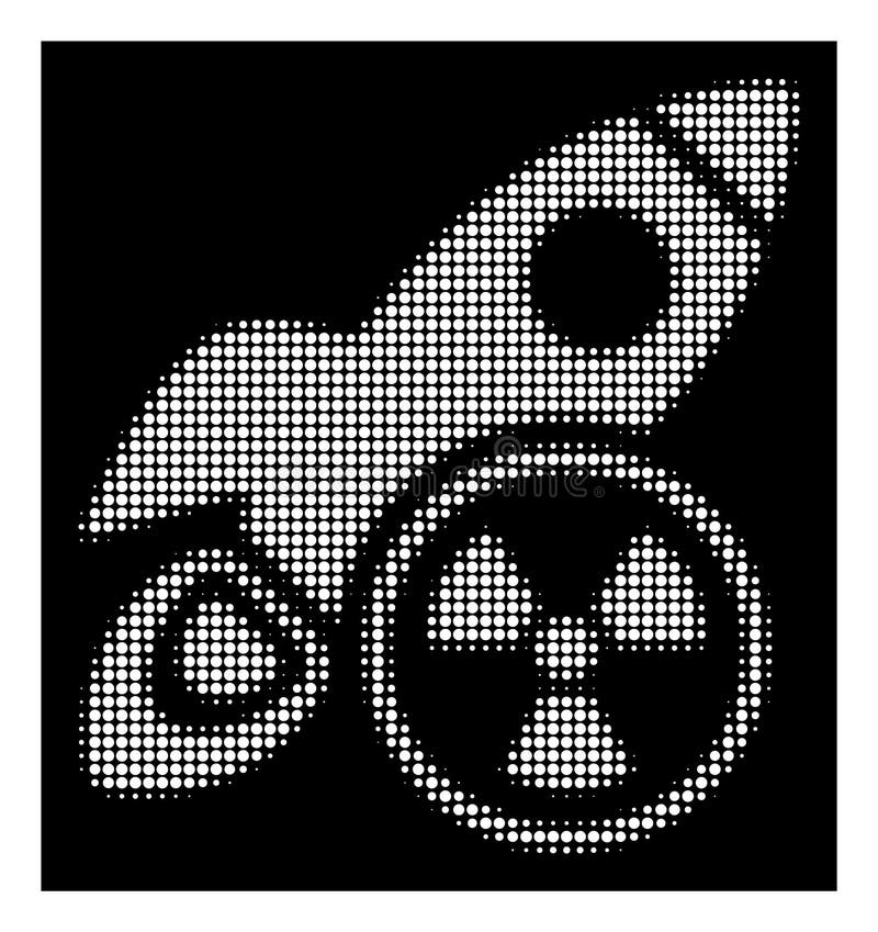 White Halftone Atomic Rocket Science Icon Stock Vector - Illustration ...