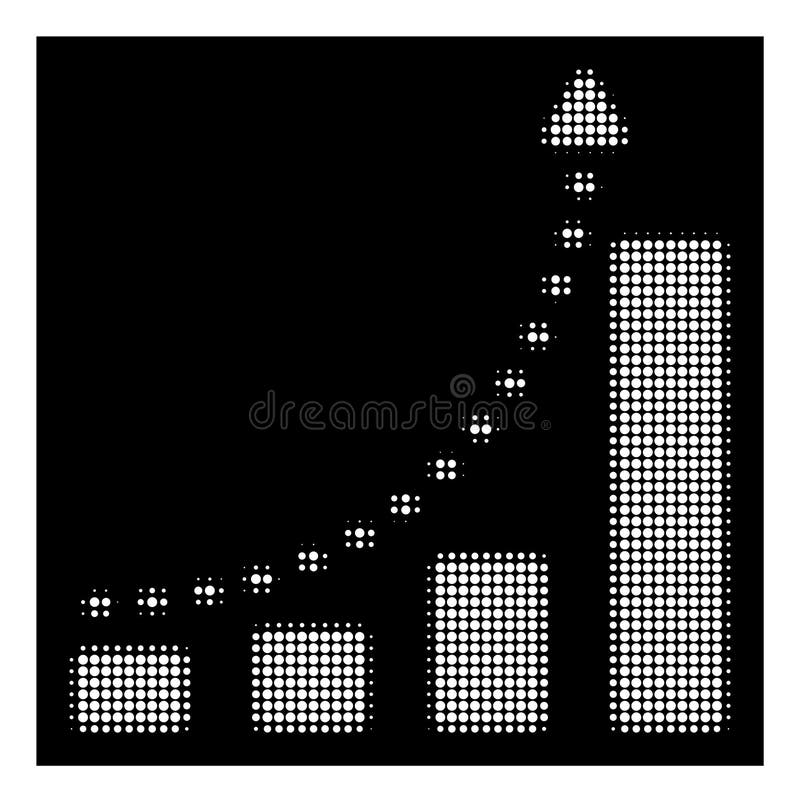 White Halftone Bar Chart Positive Trend Icon Stock Vector ...