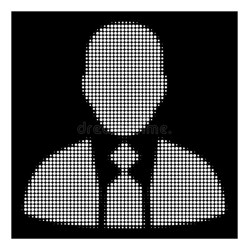 White Halftone Boss Icon stock vector. Illustration of customer - 128561314