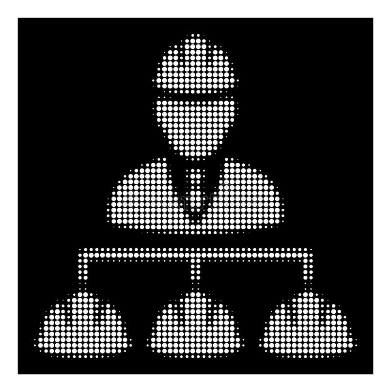 White Halftone Builder Management Icon Stock Vector - Illustration of ...