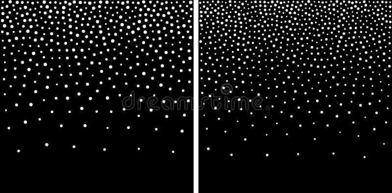 White Halftone Circle Dots Gradient Backgrounds Set. Random Dots ...