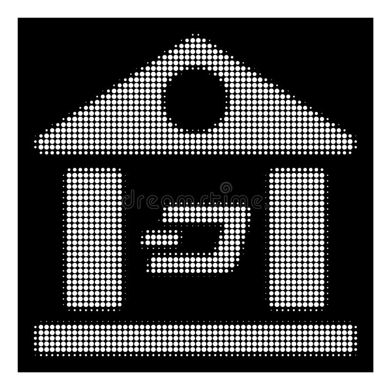 White Halftone Dash Bank Building Icon Stock Vector - Illustration of ...