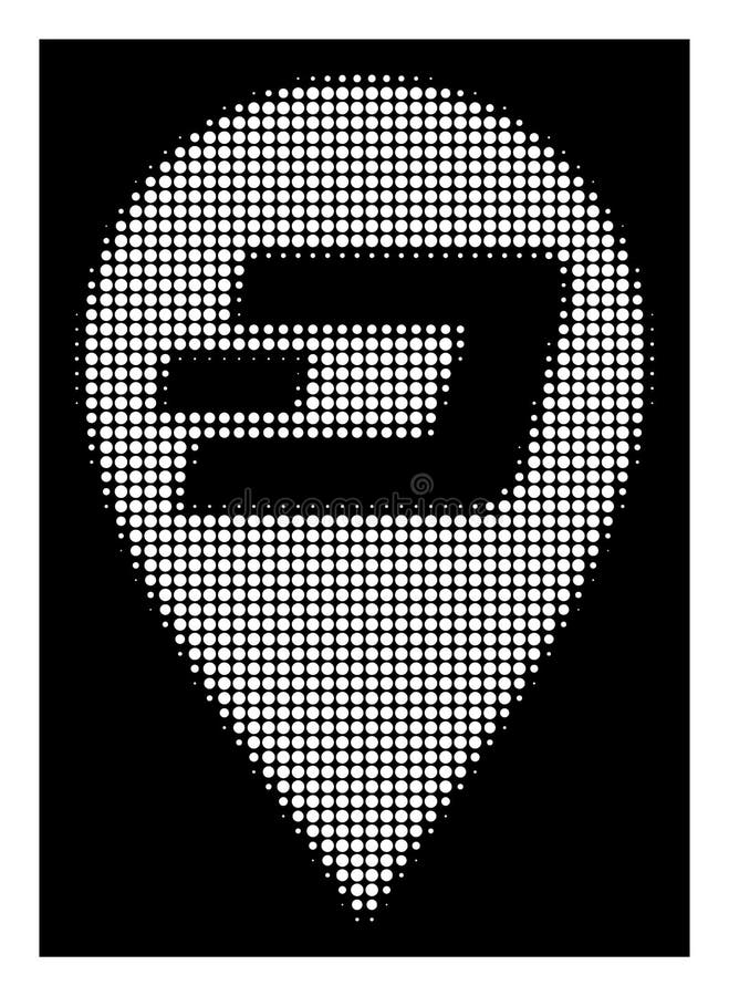 White Halftone Dash Map Marker Icon Stock Vector - Illustration of ...